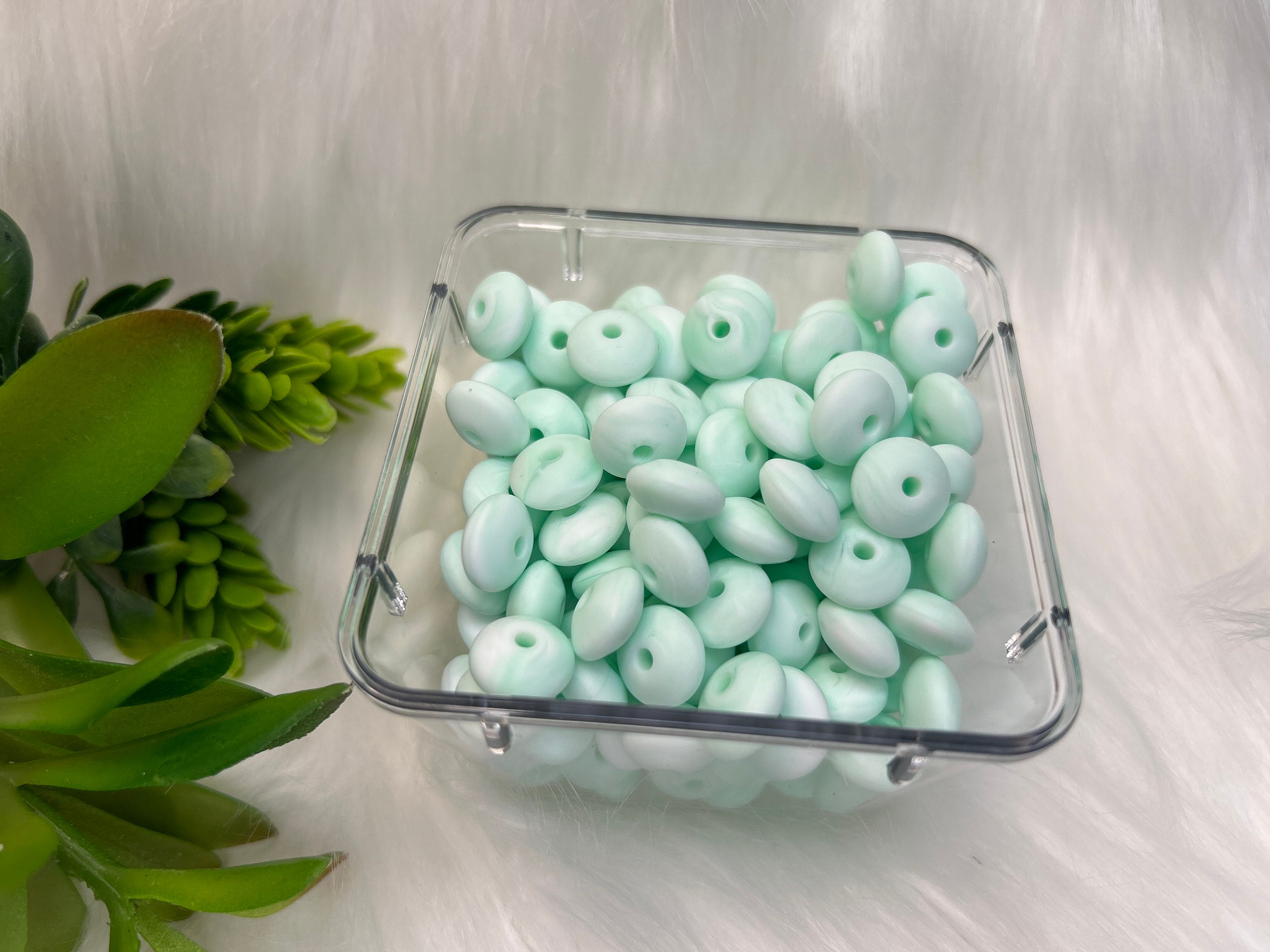 10 Pack Marble Mint Lentil 14mm Beads Beaded Pen, Beaded Bracelet ...