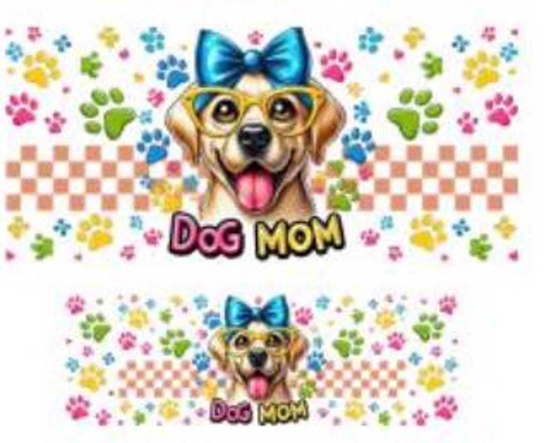 Yellow Lab Dog Mom Wrap UV DFT Sticker Print for Mini Tumbler Keychain ...