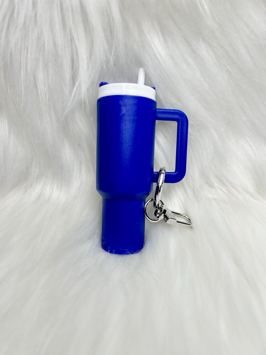 Royal Blue Stanley Themed Mini Tumbler Keychain | Chapstick Holder ...
