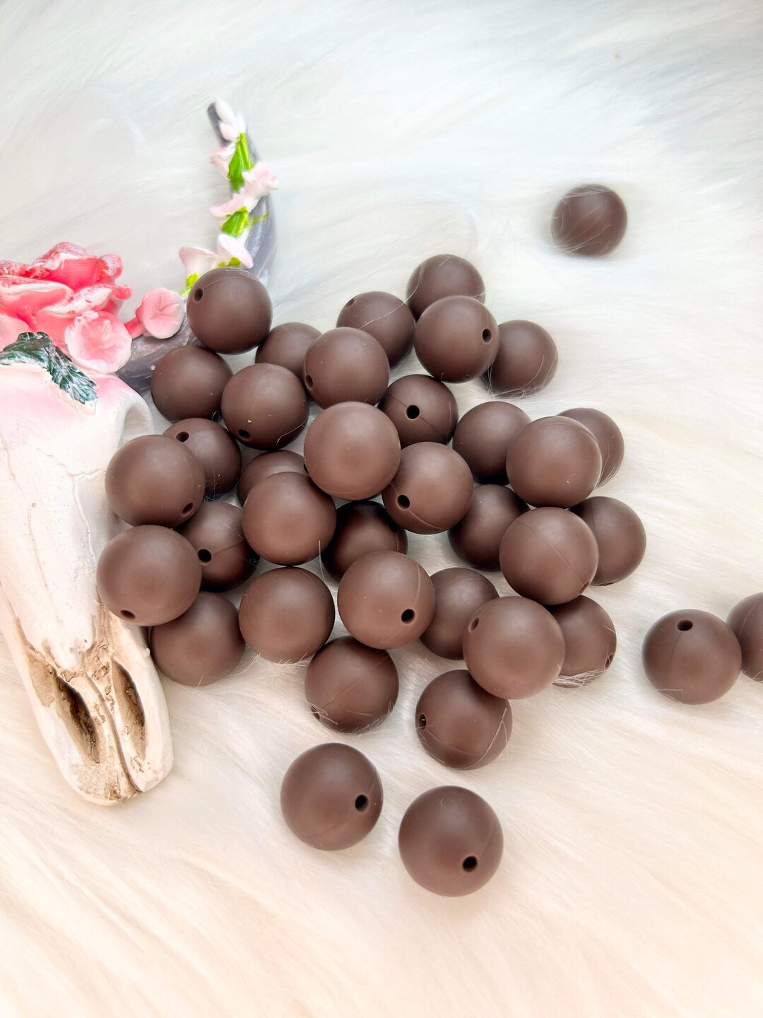 5 Pack Chocolate Solid 15mm Pattern/printed Beads Beaded Pens, Beaded ...