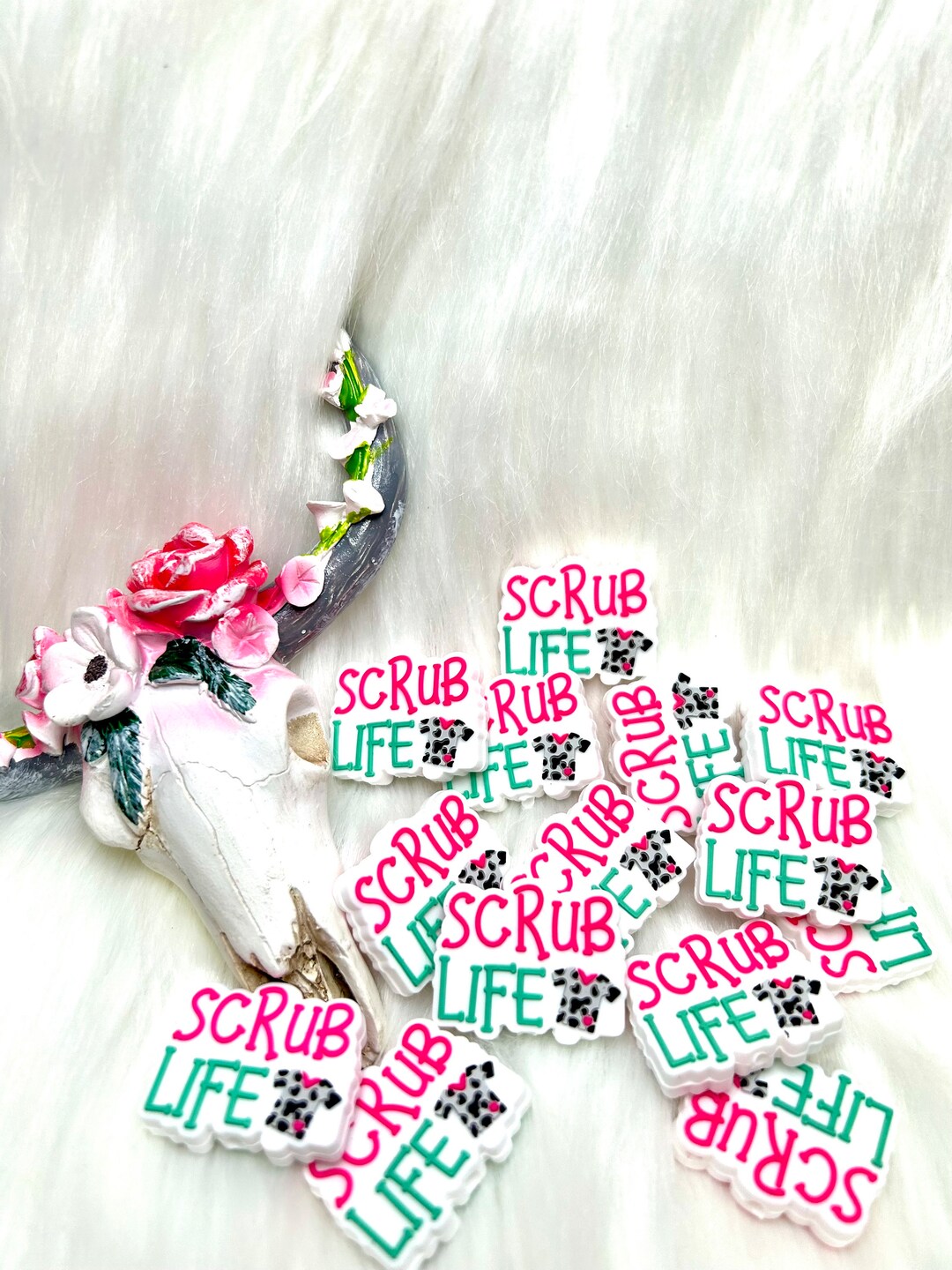 Scrub Life Focal Bead for Wristlet, Western Focal Bead for Beaded Pens ...