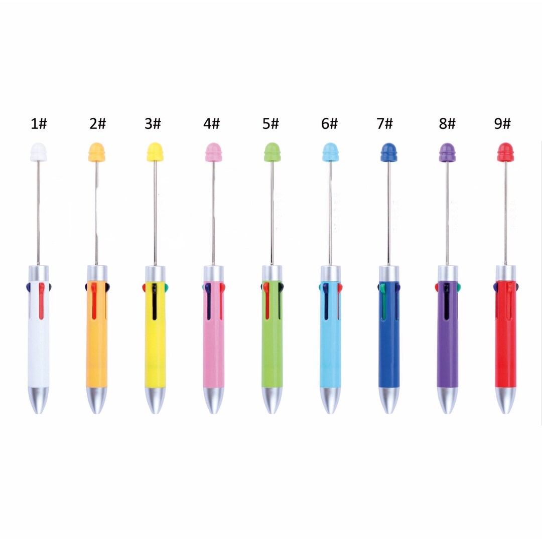 Beadable Multicolor Clicker Pens Multi Ink Pens Multi Pen Retractable ...
