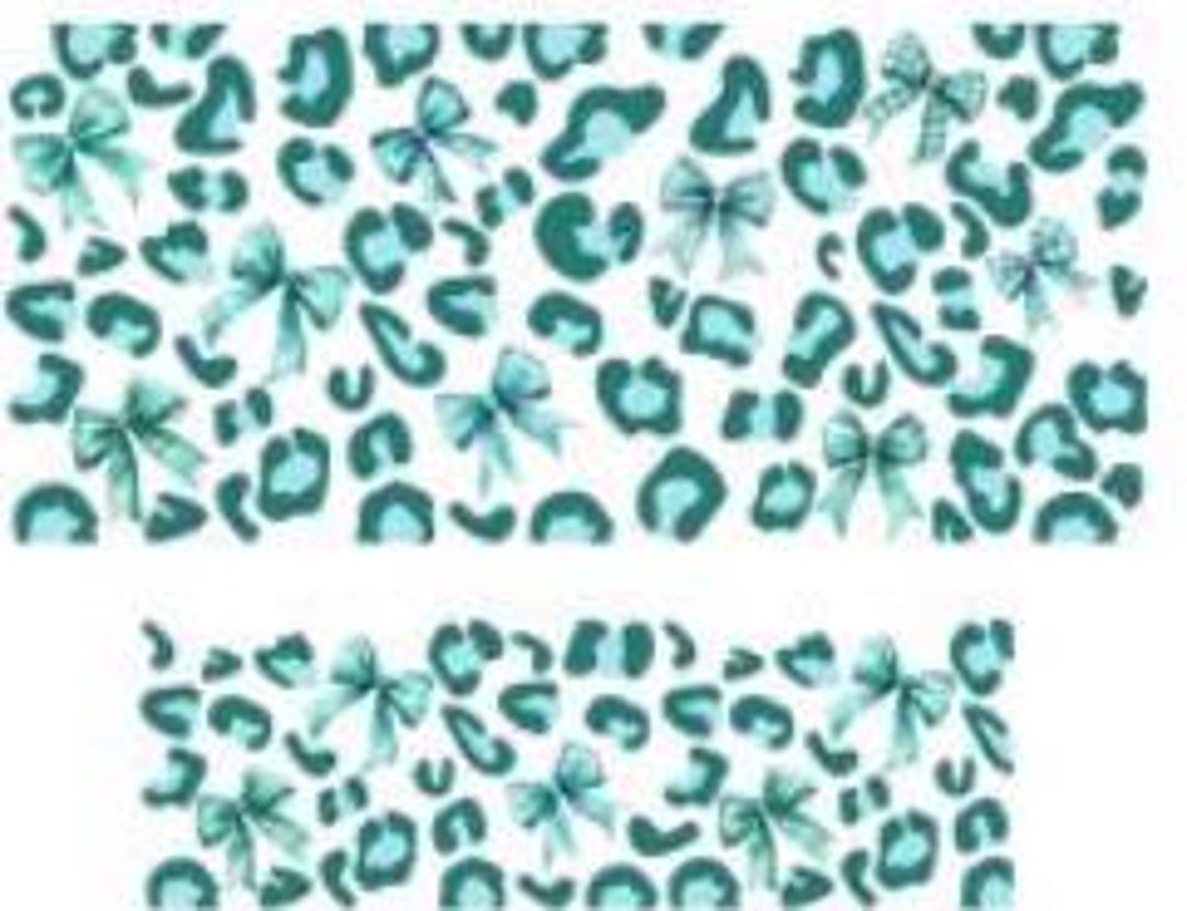 Mint/turquoise Leopard Print Mini Wraps UV DFT Sticker Print for Mini ...