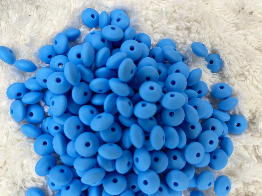 10 Pack Sky Blue Lentil 14mm Beads Beaded Pen, Beaded Bracelet, Makeup ...