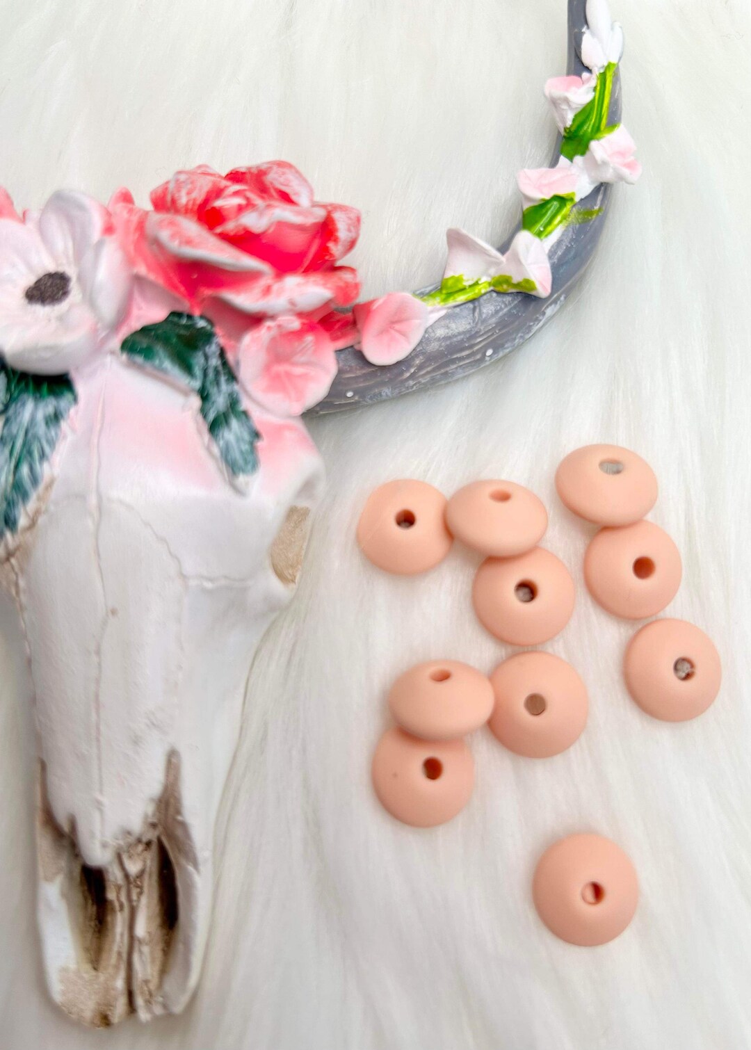 10 Pack Flesh Pink Lentil 14mm Beads Beaded Pen, Beaded Bracelet ...