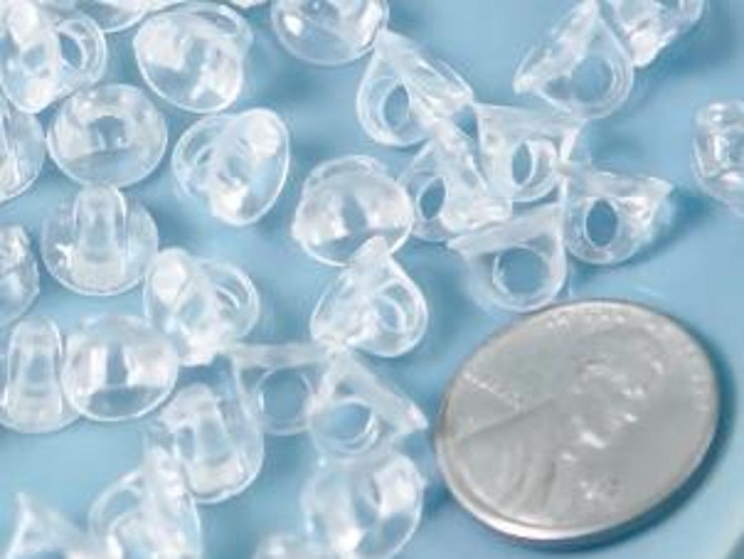 10 Pack Plastic Bails - 8mm Hanging Style Clear Round Transparent ...