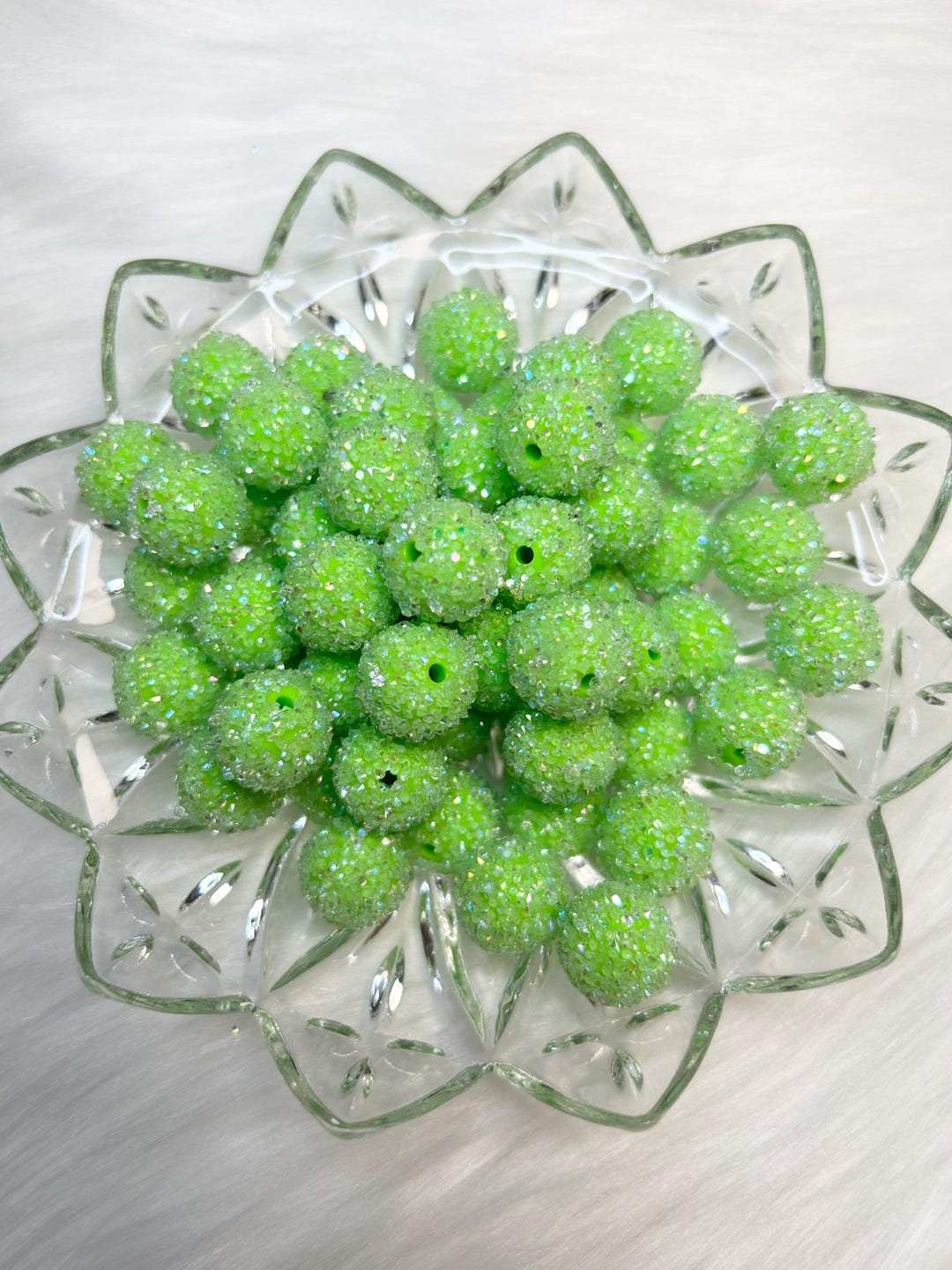 2 Pack 16MM Lime Sugar Beads, Bubblegum Beads, Acrylic Beads, Gumball ...