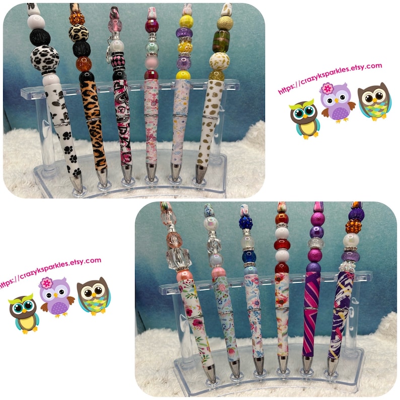 HEY NEW Printed/patterned Beadable Pens DIY Plastic Blank - Etsy