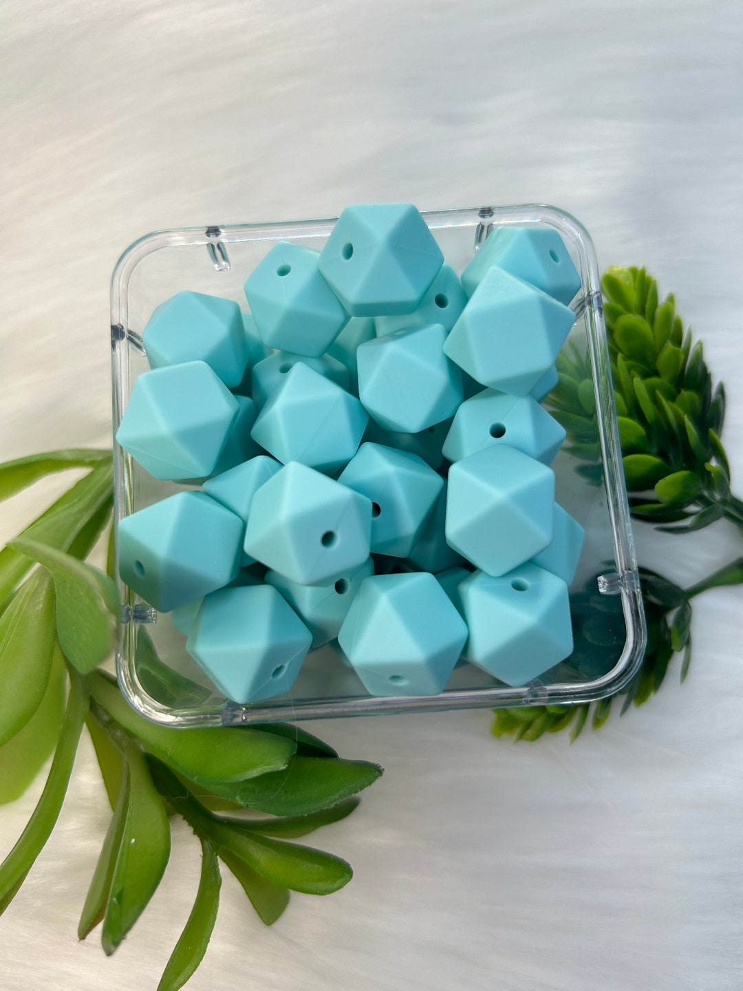 Mint 14mm 5 Pack Silicone Beads, Hexagon Silicone Beads, Jewelry Craft ...