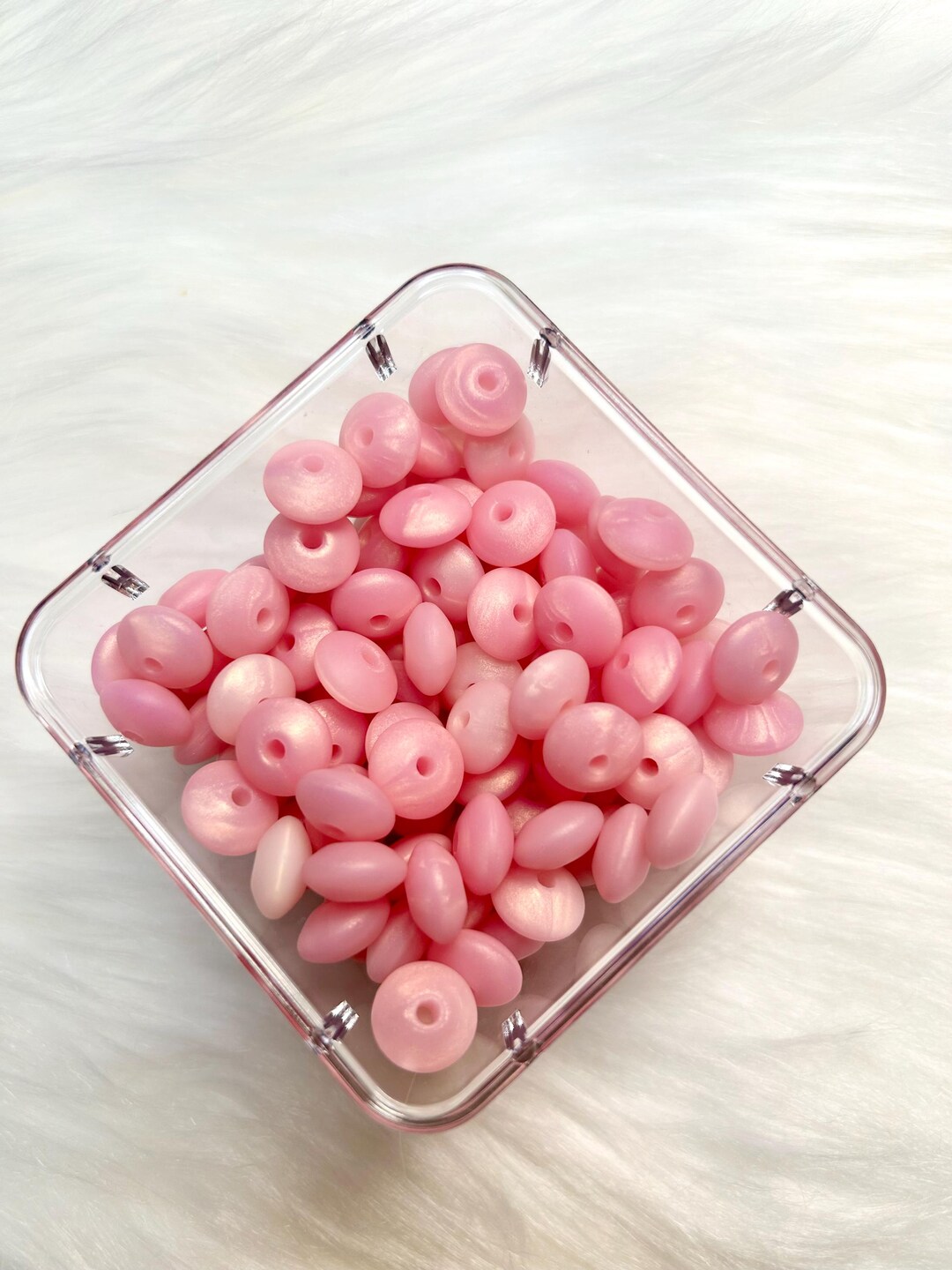 10 Pack Pearl Pink Lentil 14mm Beads Beaded Pen, Beaded Bracelet ...