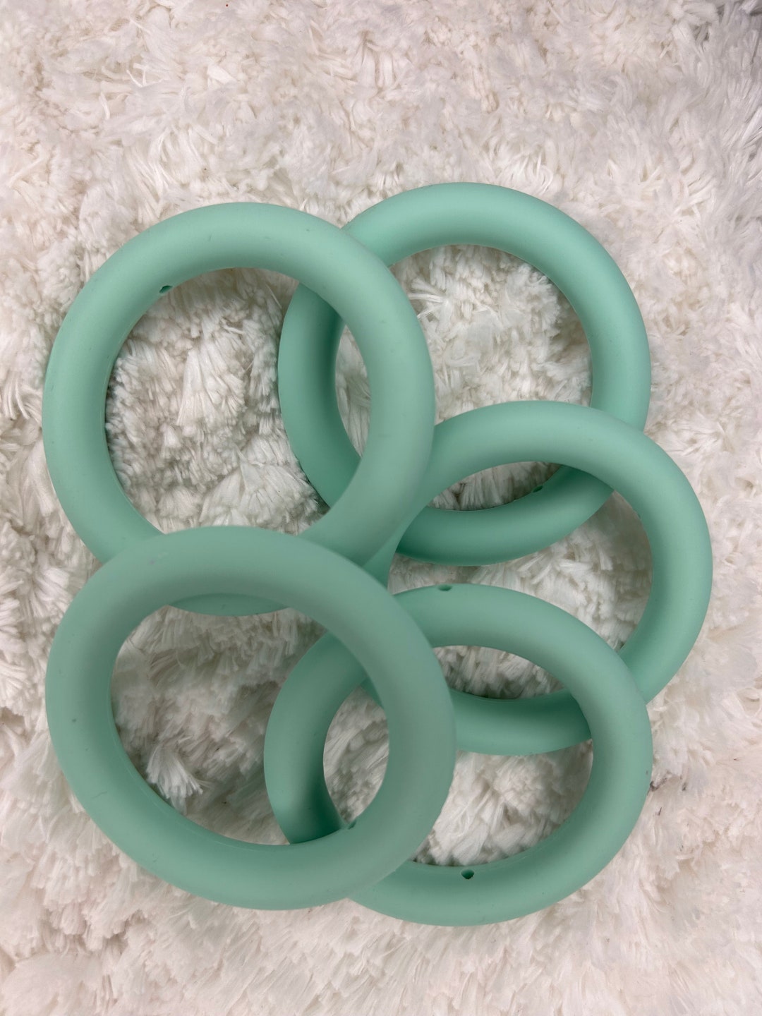 Mint 65mm Silicone Ring, Beadable O Rings, Round Silicone Loop With 2 ...