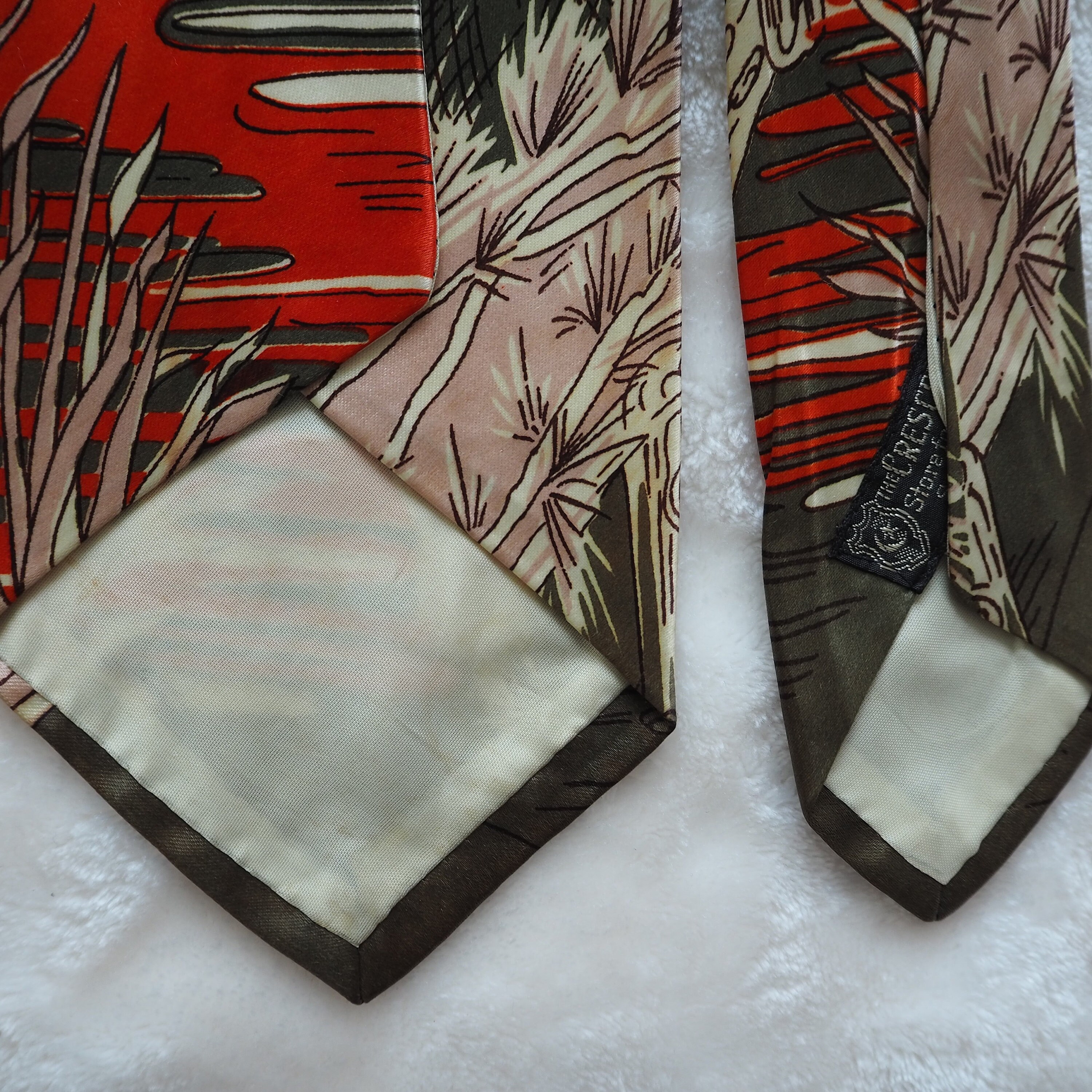 Vintage Fashion Craft Cravat Wide Tie Mountain Waterfall | Etsy