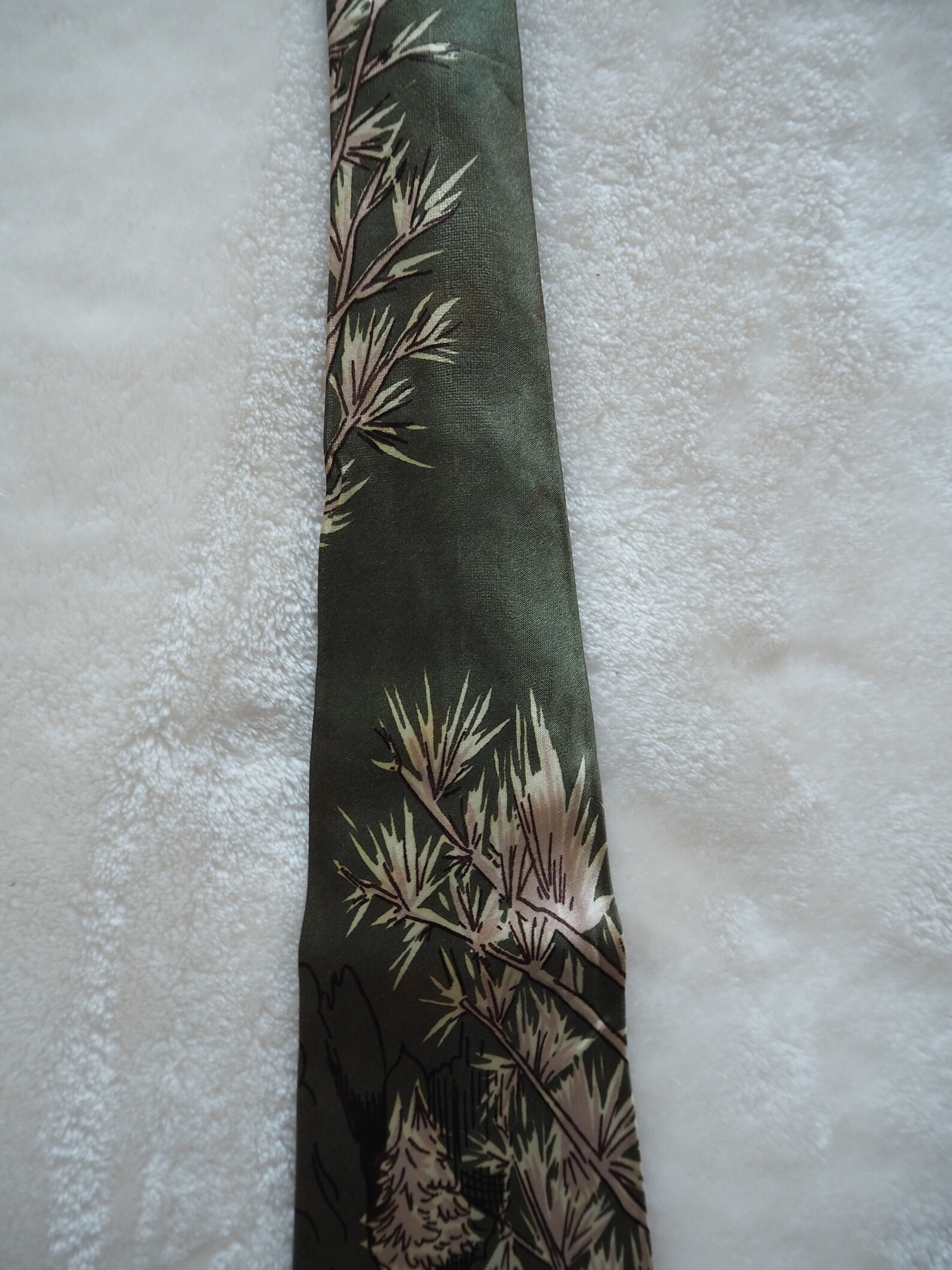 Vintage Fashion Craft Cravat Wide Tie Mountain Waterfall | Etsy