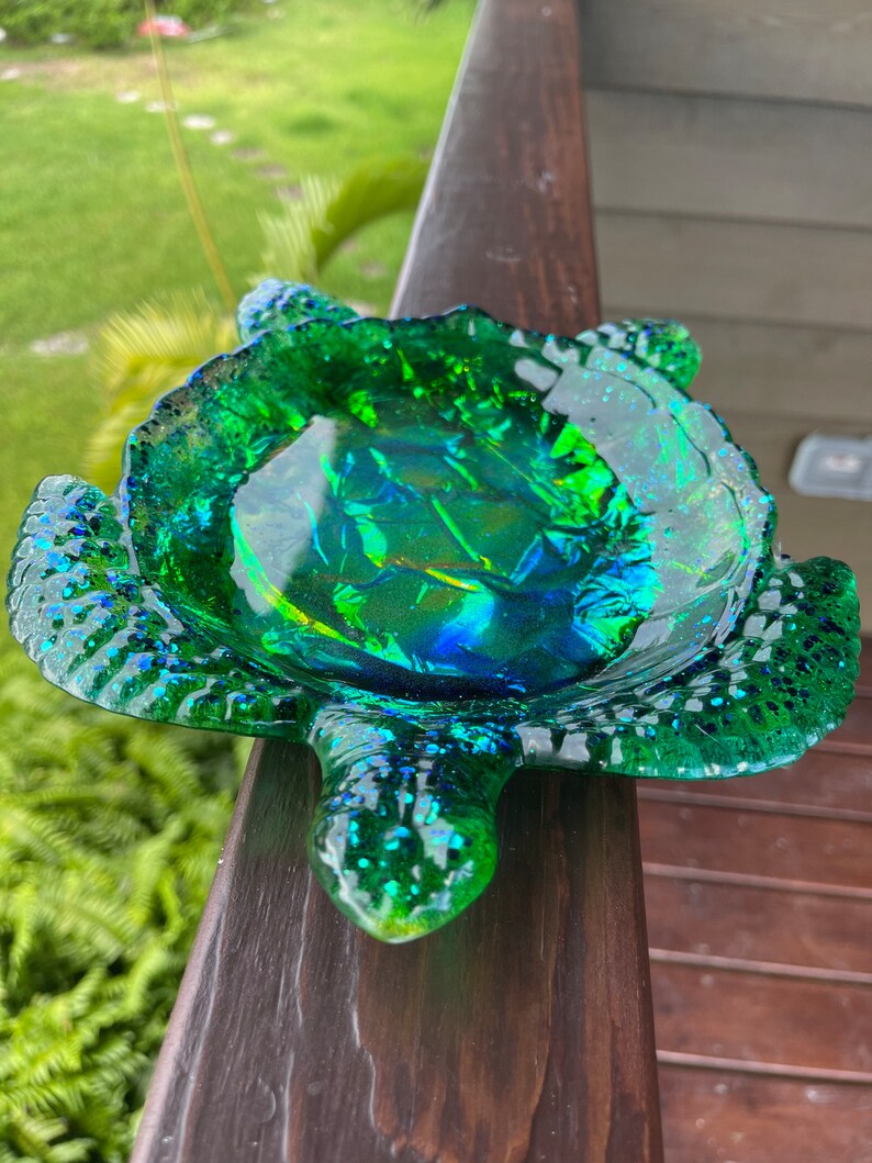 Resin Sea Turtle Trinket Tray Dish - Etsy