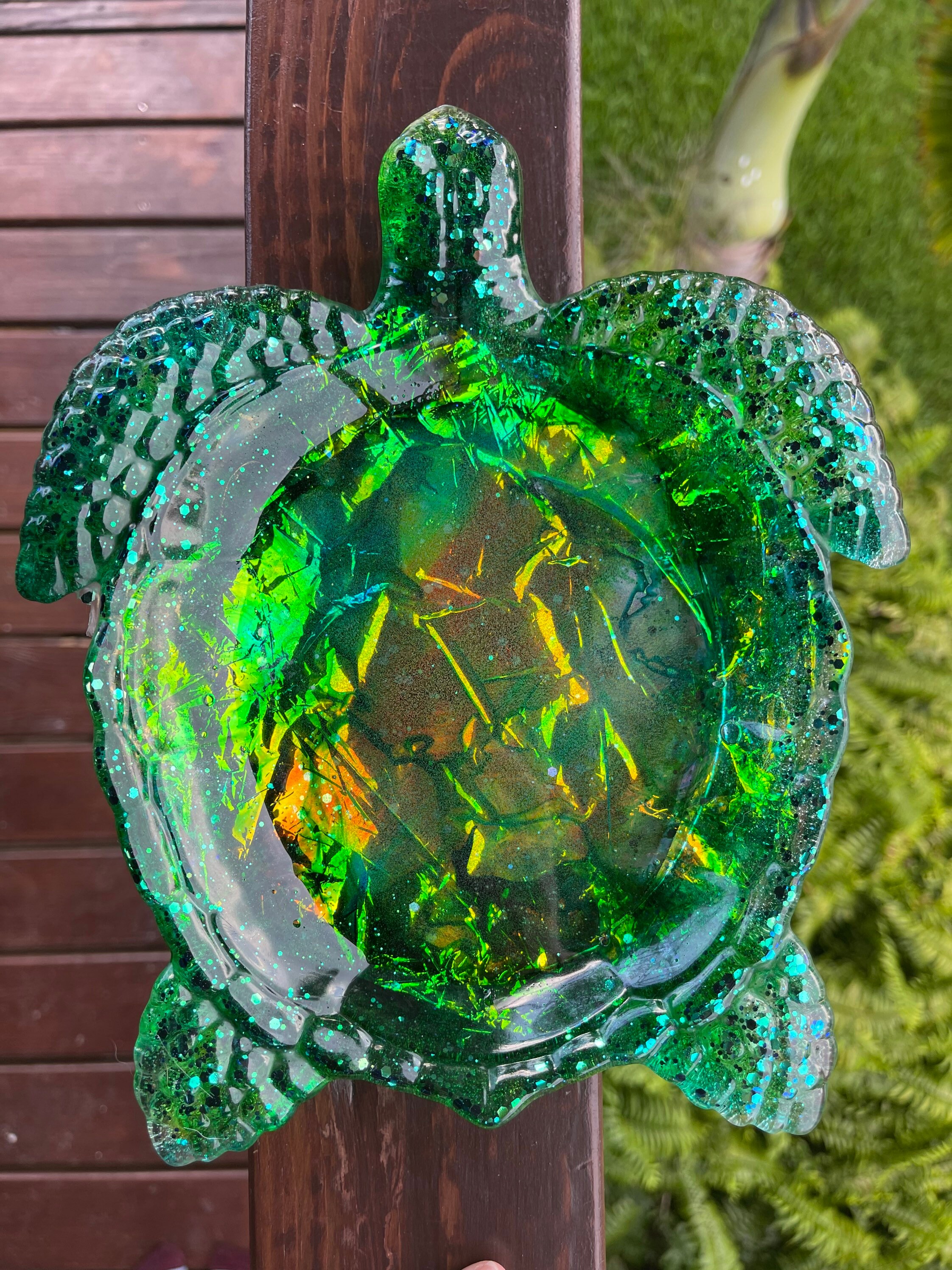 Resin Sea Turtle Trinket Tray Dish - Etsy