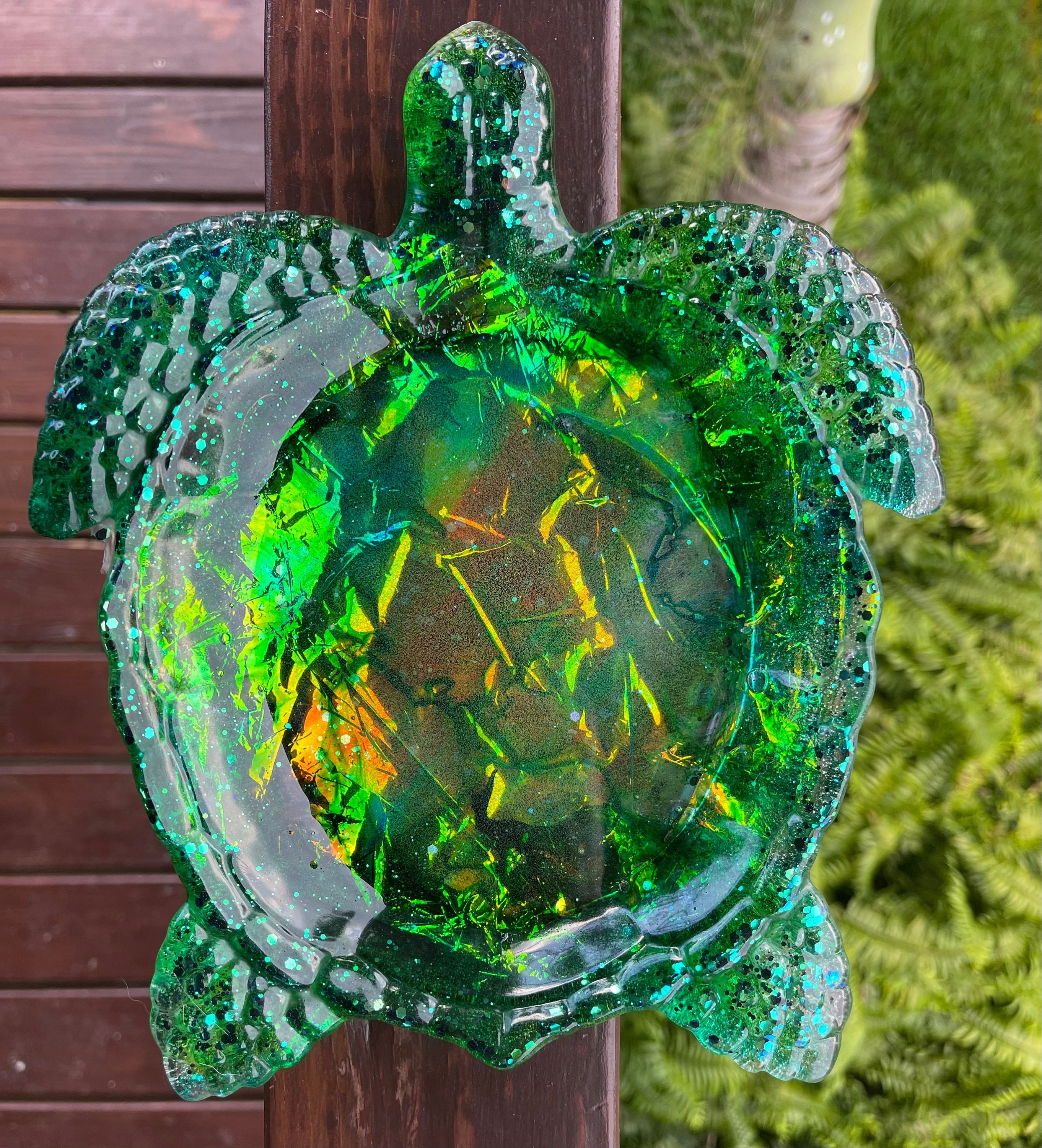 Resin Sea Turtle Trinket Tray Dish - Etsy