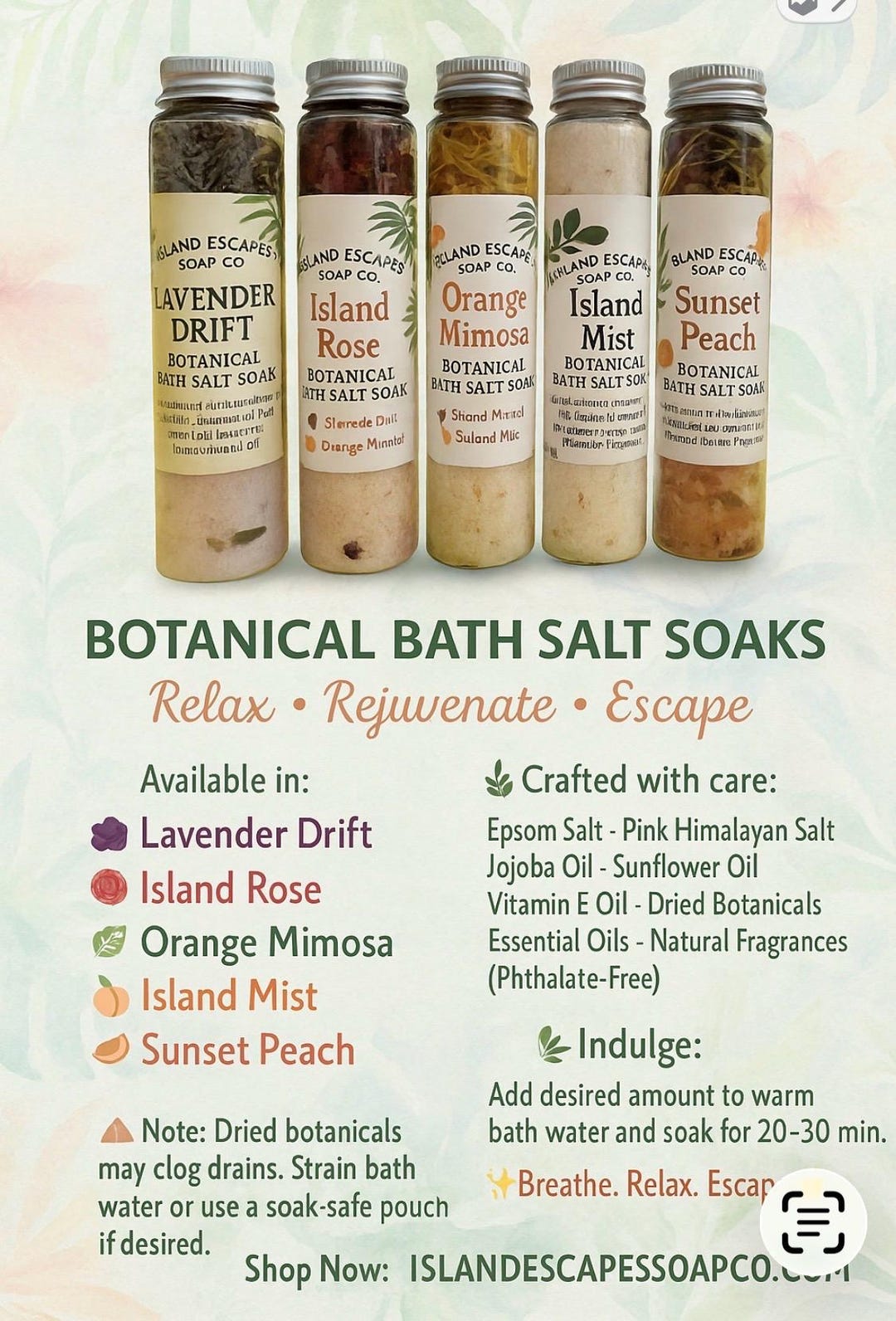 Botanical Bath Salts Soak (imcludes Tea Bag) - Etsy