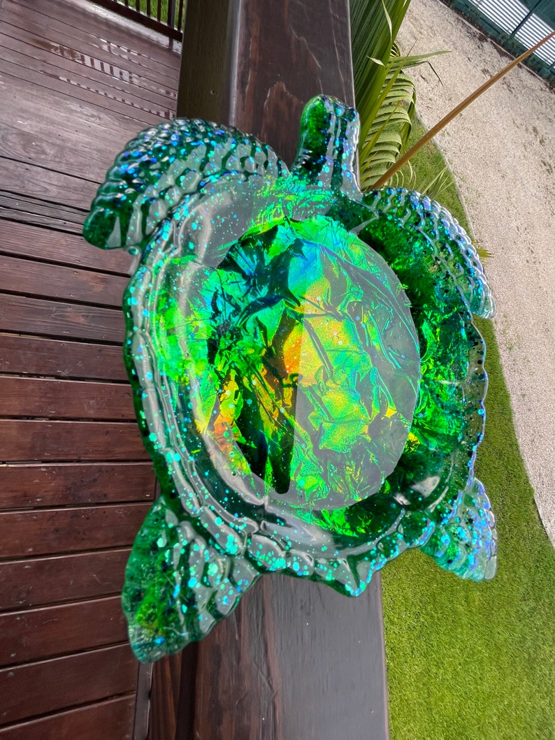 Resin Sea Turtle Trinket Tray Dish - Etsy