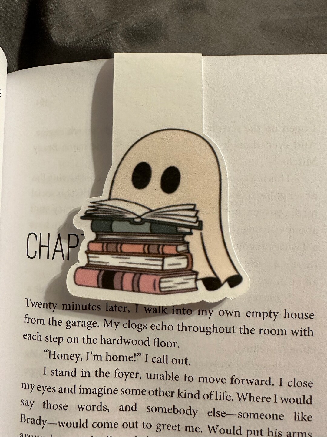 Magnetic Bookmark Ghost Reading Stack of Books - Etsy