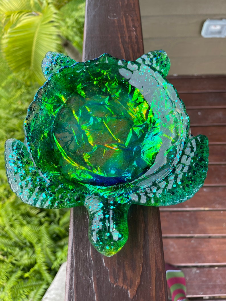 Resin Sea Turtle Trinket Tray Dish - Etsy