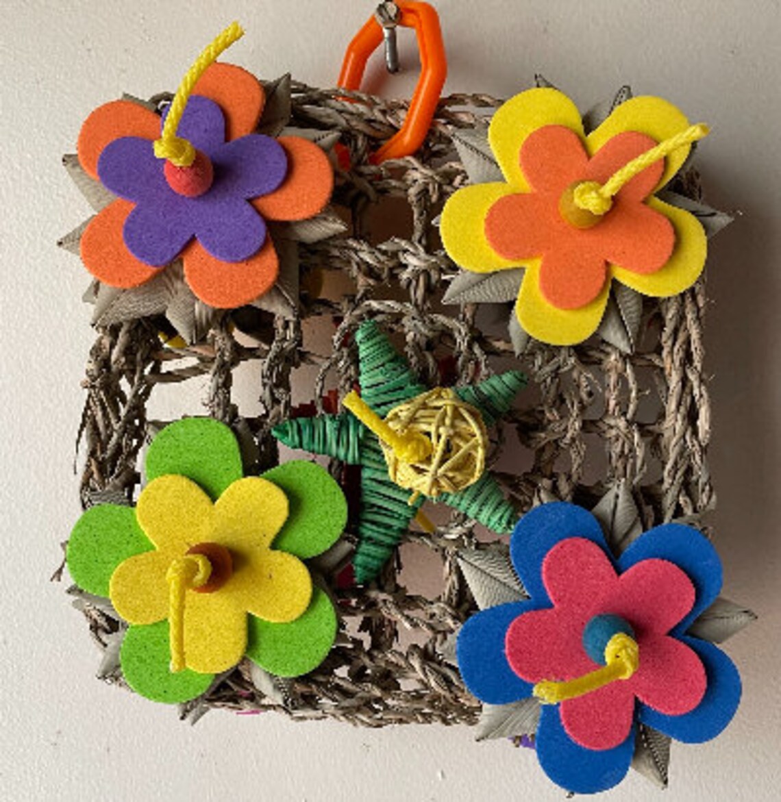 Flower Power Seagrass Shredder Mat - Etsy