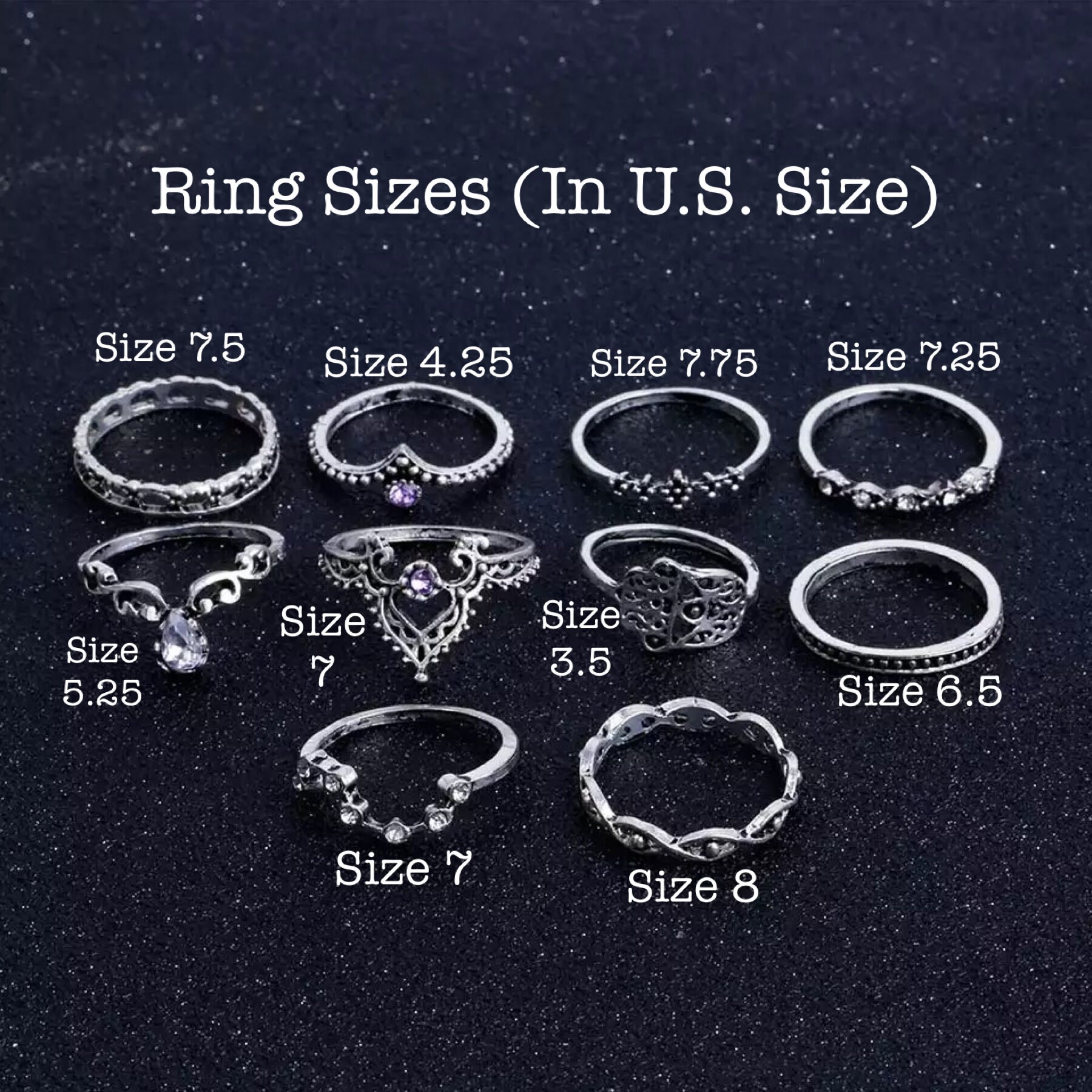 Ring Set for Women Dainty Ring Set Silver Boho Ring Set | Etsy