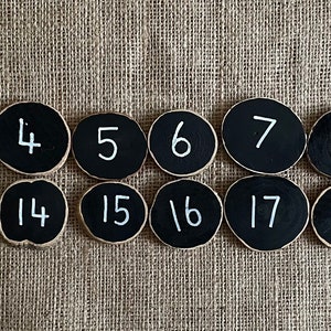 Numbers 1 to 20 on Wooden Log Slices With Symbols|chalkboard Logs|maths ...
