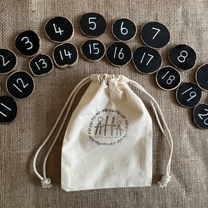 Numbers 1 to 20 on Wooden Log Slices With Symbols|chalkboard Logs|maths ...