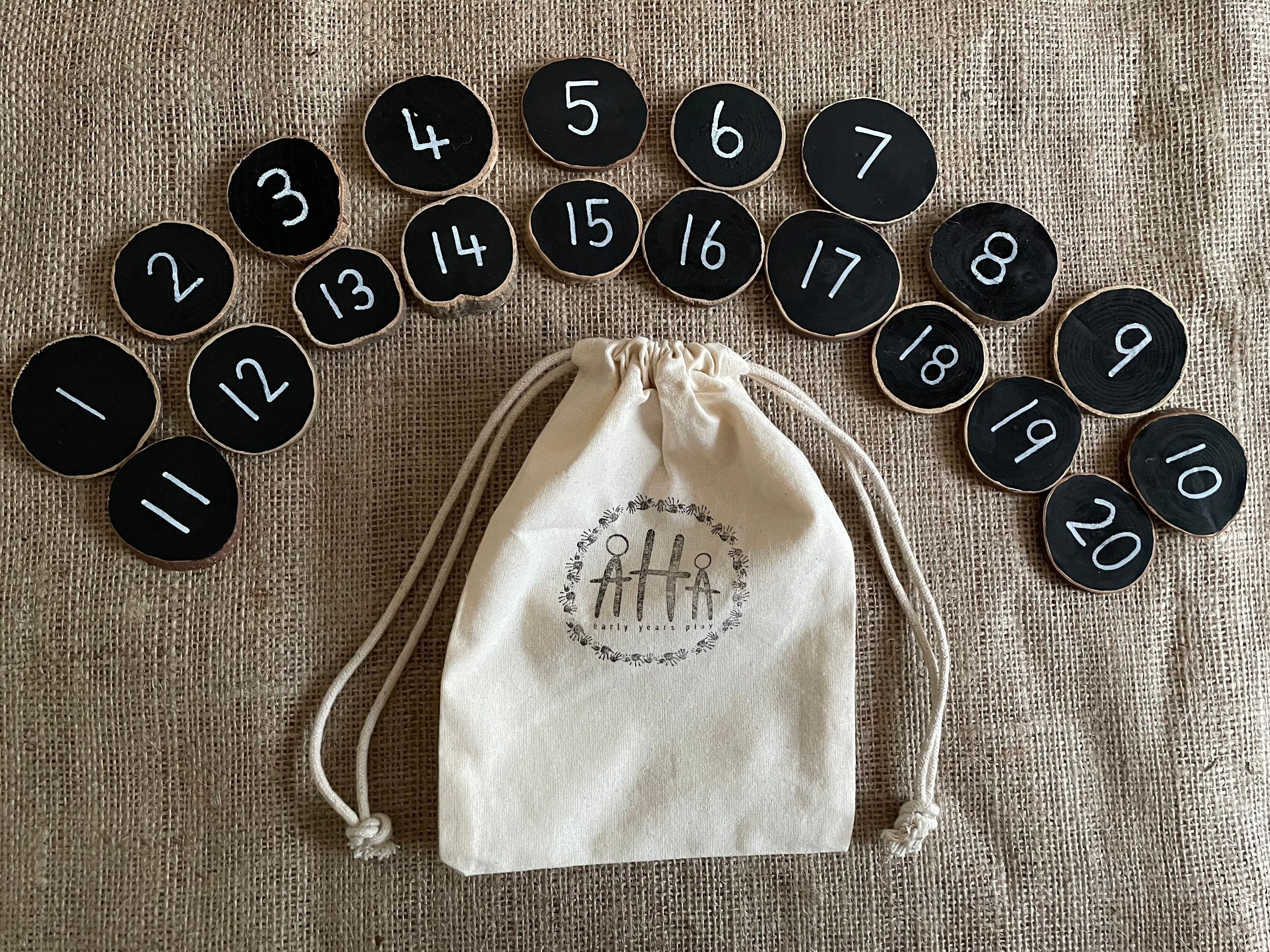 Numbers 1 to 20 on Wooden Log Slices With Symbols|chalkboard Logs|maths ...