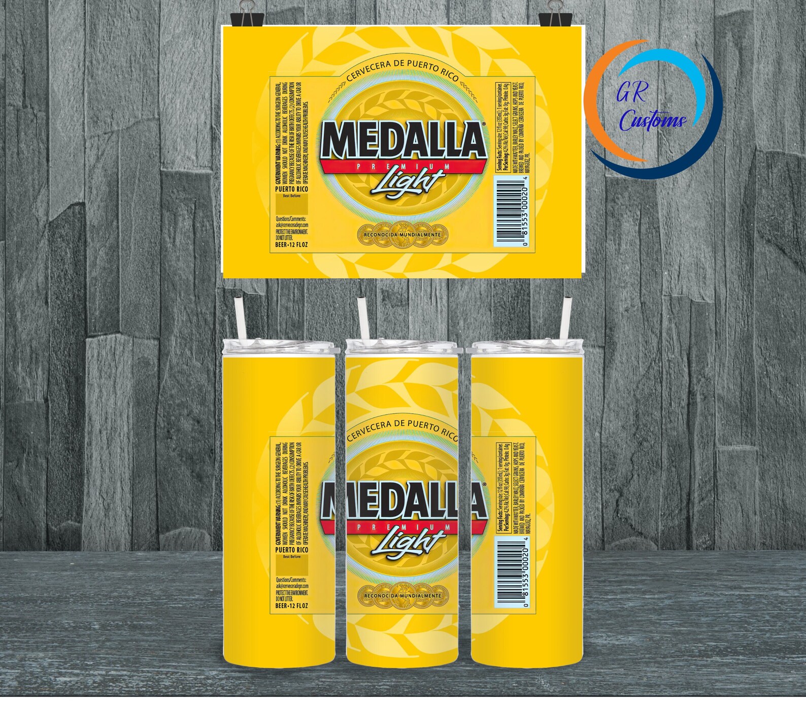 Medalla Light Tumbler 20 Oz Stainless Steel - Etsy