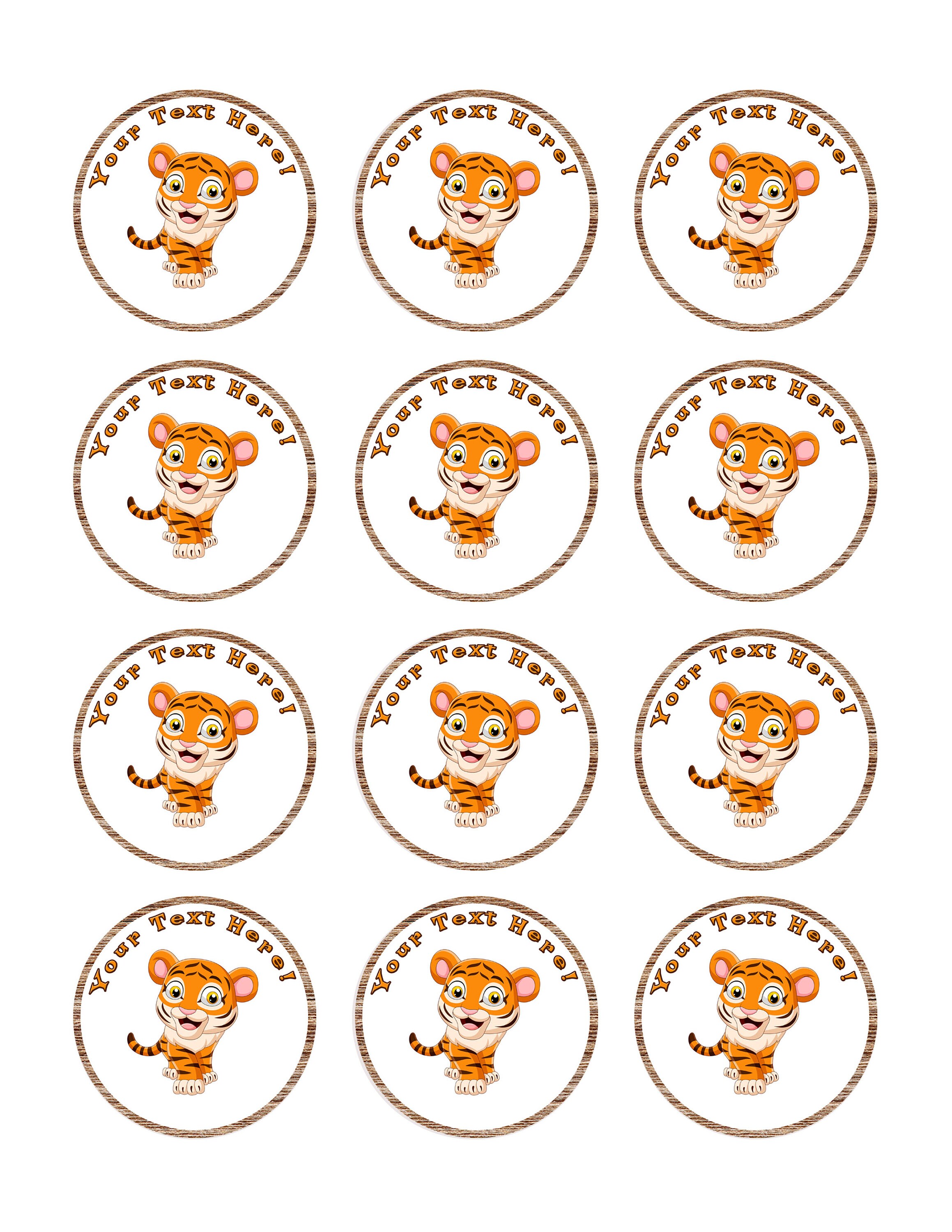 Funny Baby Tiger Edible Cake or Cupcake Topper - Etsy