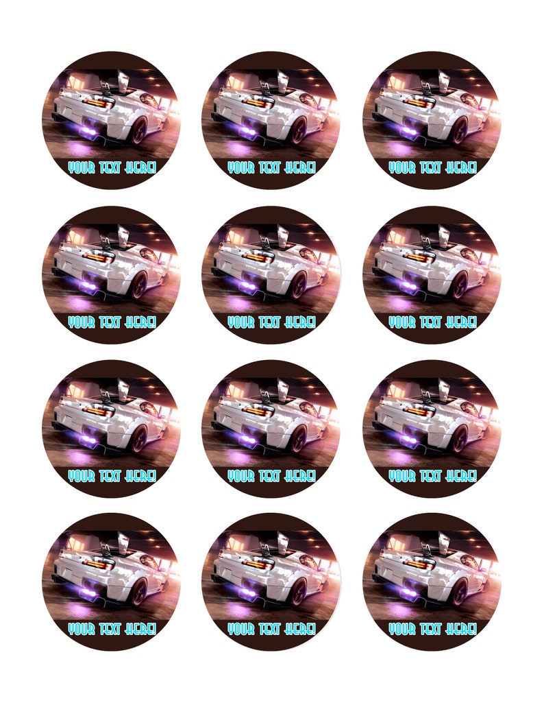 Need for Speed Edible Cake or Cupcake Topper - Etsy