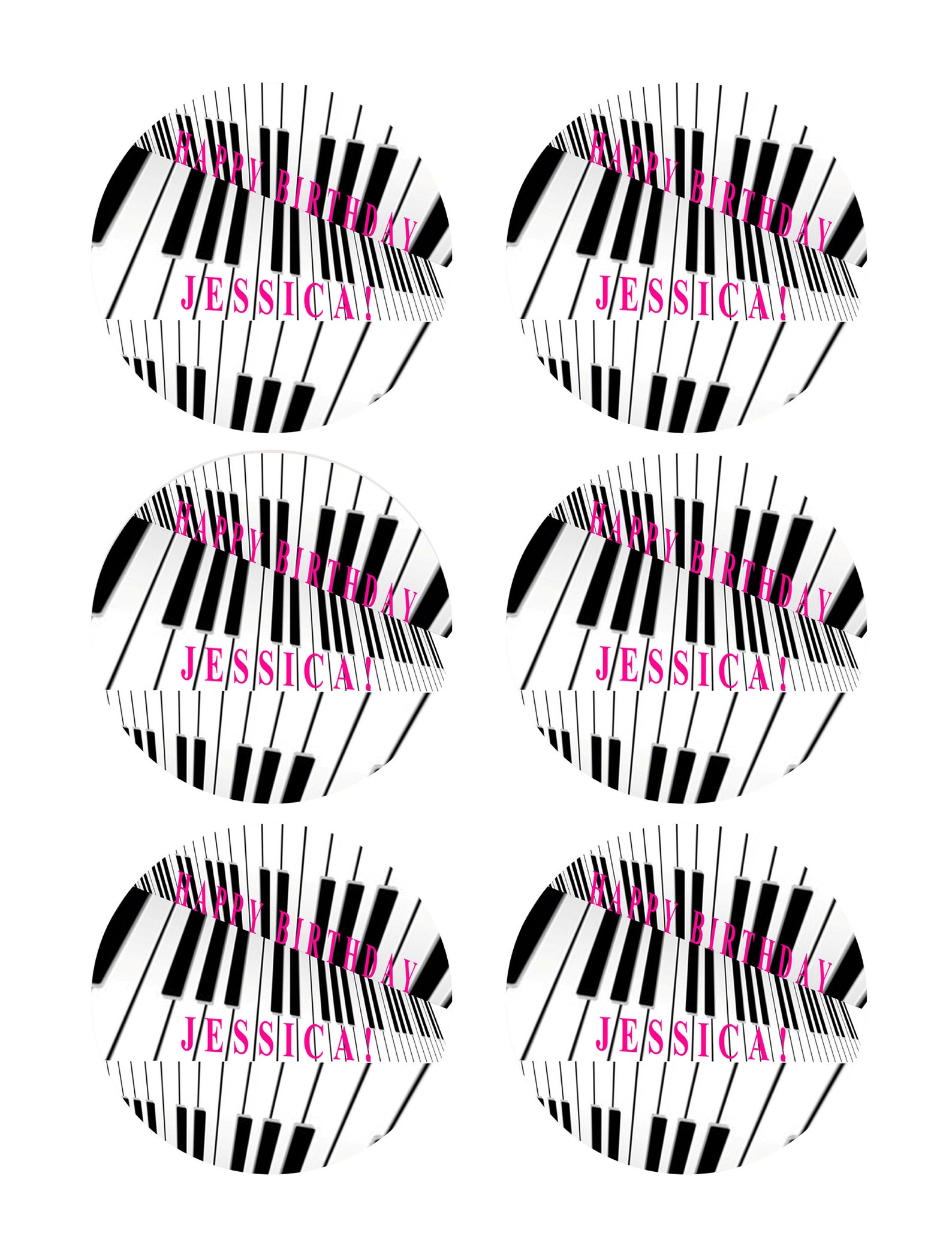 Piano Keys - Edible Cake or Cupcake Topper - Etsy