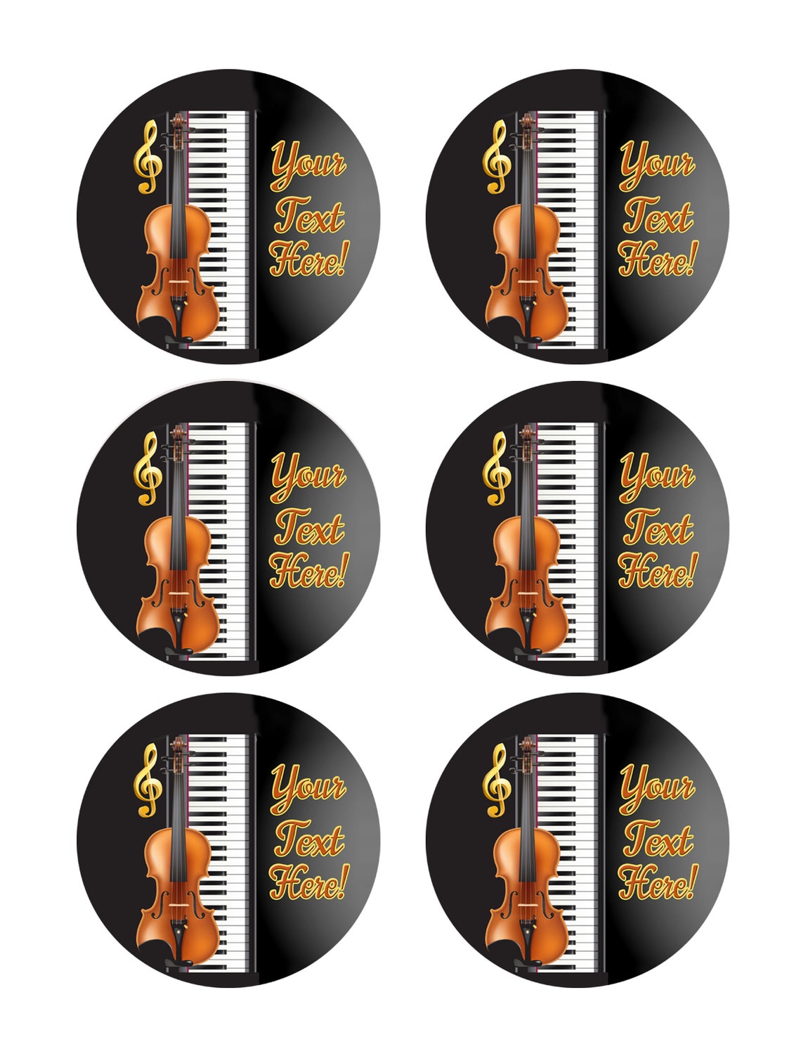 Music Instruments Edible Cake or Cupcake Topper - Etsy