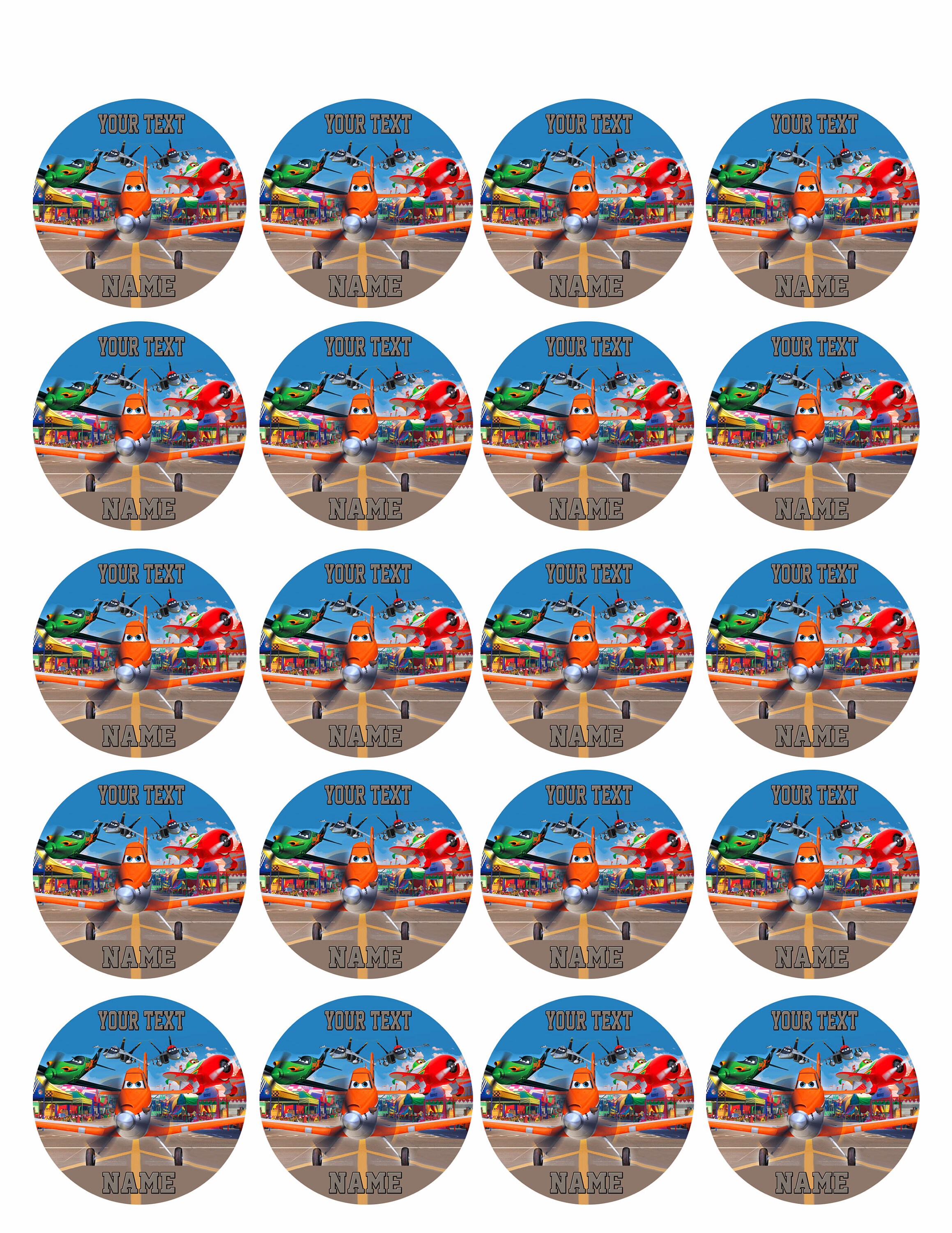 Planes Edible Cake or Cupcake Topper | Etsy