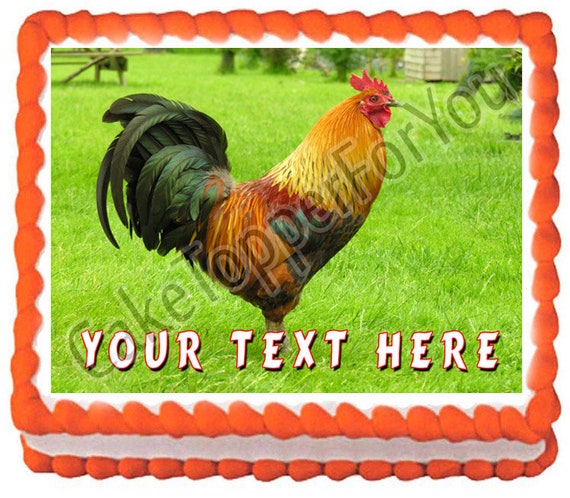Rooster Edible Cake or Cupcake Topper | Etsy