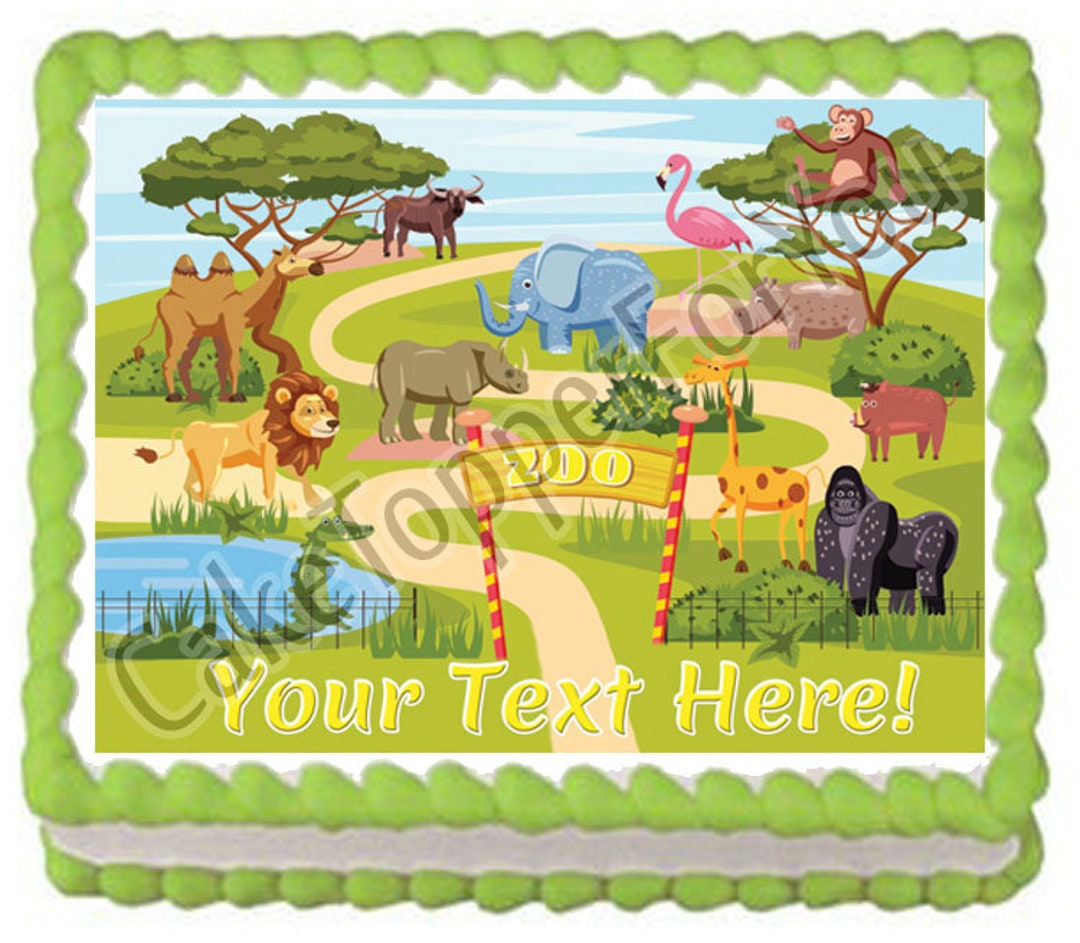 Zoo Entrance - Edible Cake or Cupcake Topper - Etsy