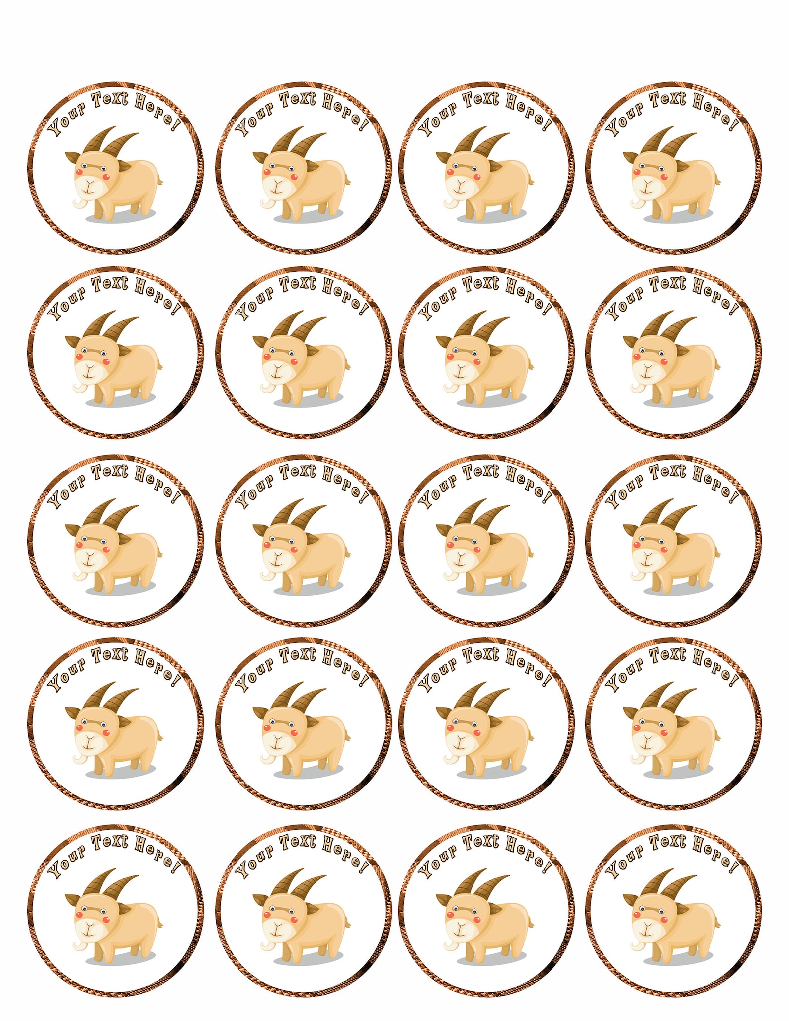 Goat Edible Cake or Cupcake Topper - Etsy