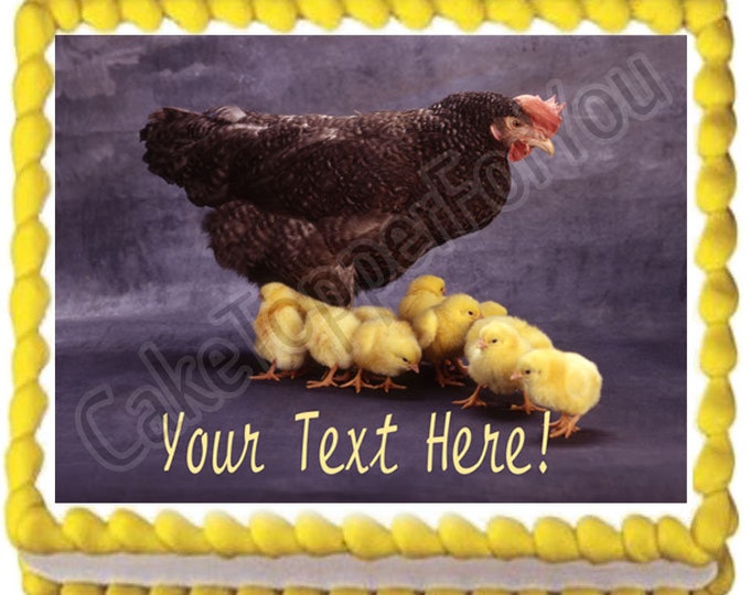 Chickens Edible Cupcake Toppers - Cockerel + Farm Theme Cake ...