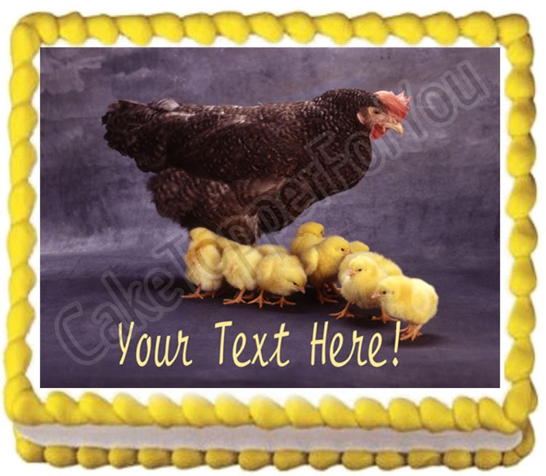 Hen and Small Chickens Edible Cake or Cupcake Topper - Etsy