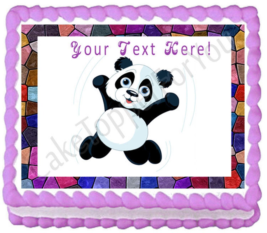Jumping Happy Panda - Edible Cake or Cupcake Topper - Etsy