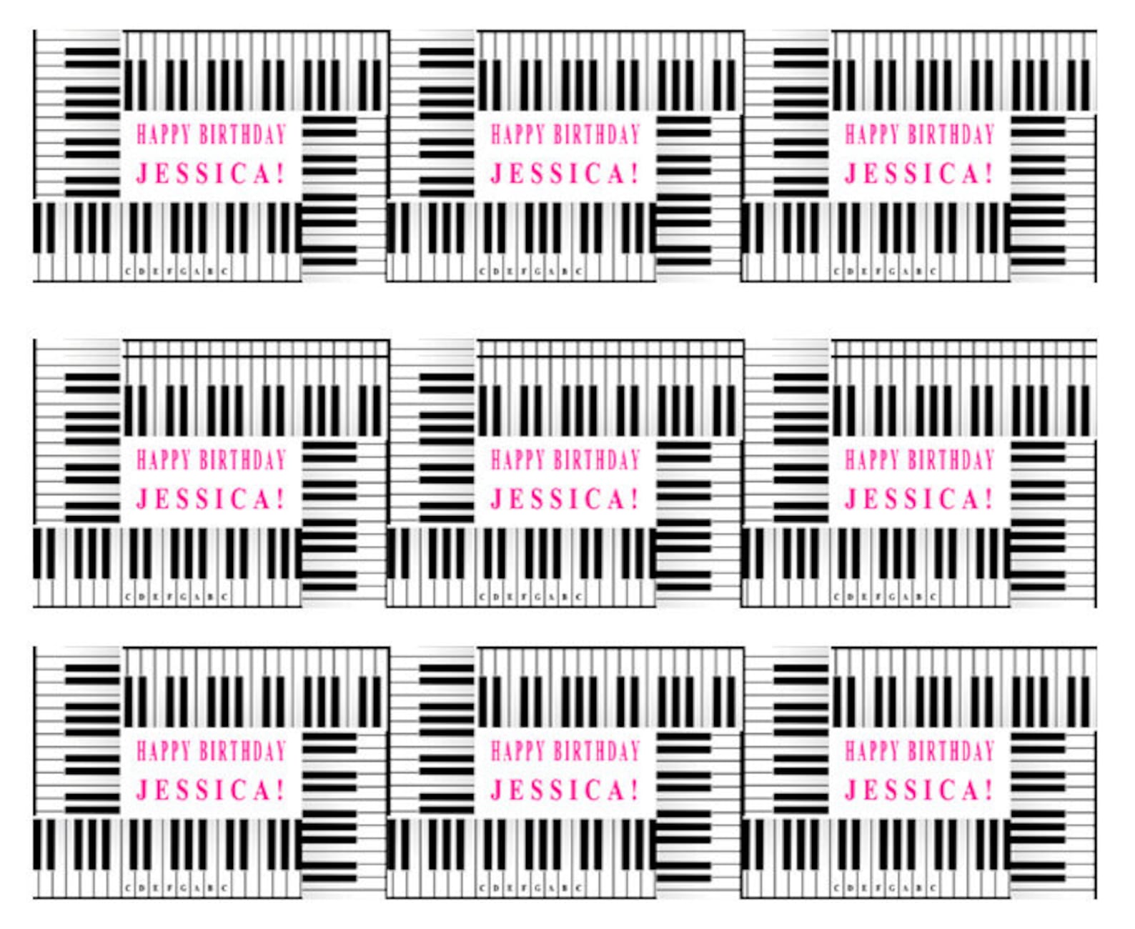 Piano Keys - Edible Cake or Cupcake Topper - Etsy