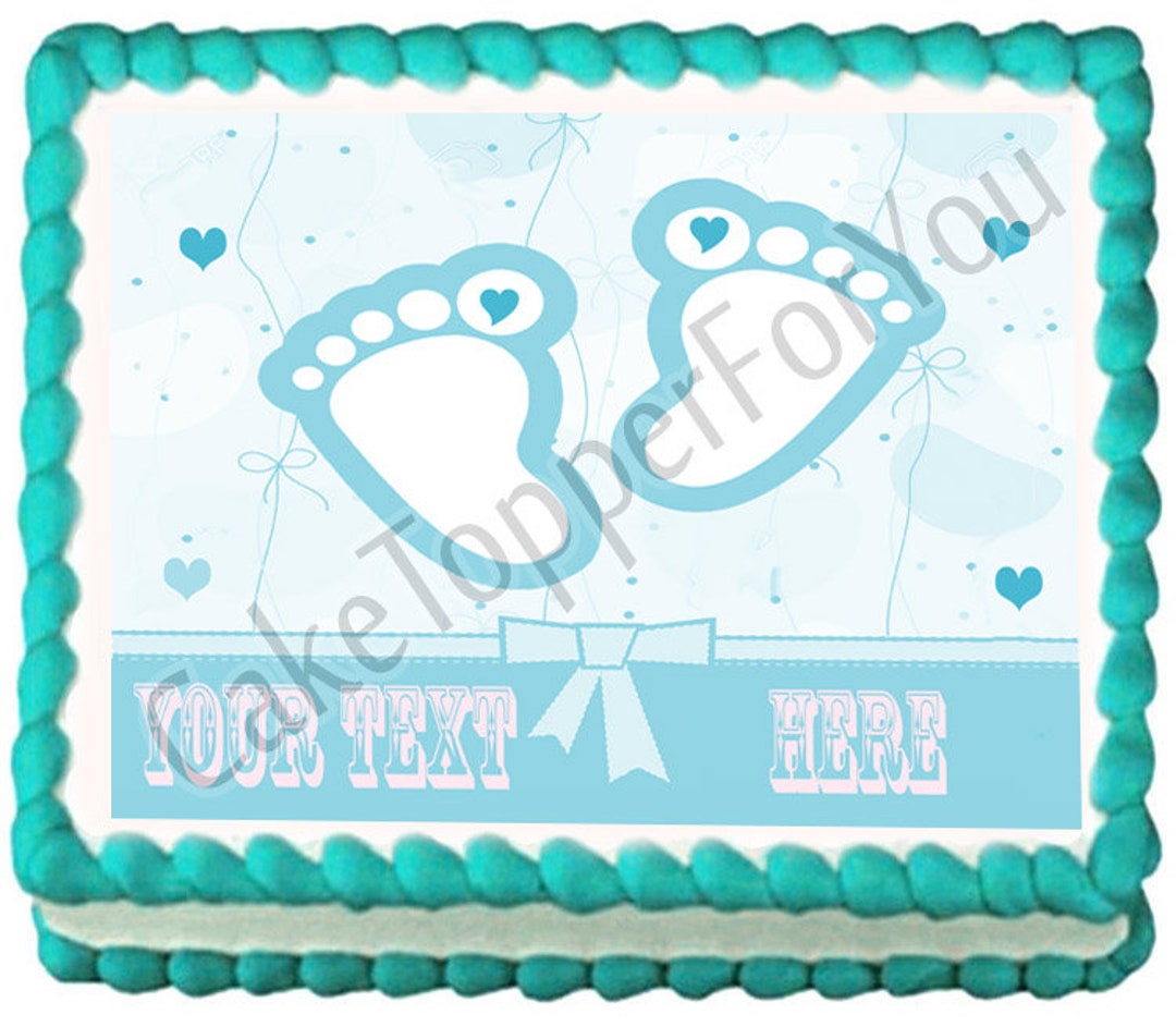 Blue Baby Feet Foot - Edible Cake or Cupcake Topper - Etsy