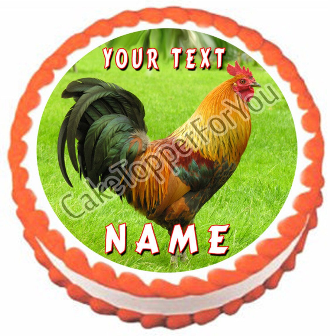 Rooster Edible Cake or Cupcake Topper - Etsy