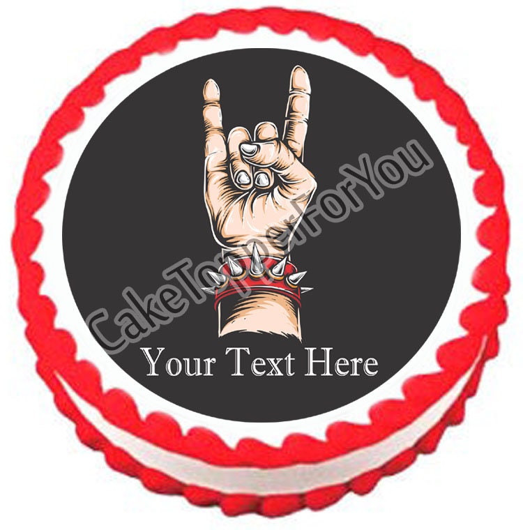 Rock & Roll Hand Edible Cake or Cupcake Topper - Etsy