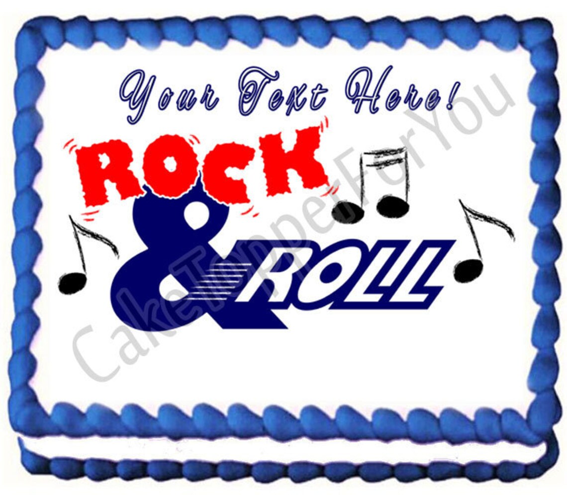 Rock & Roll Edible Cake or Cupcake Topper - Etsy