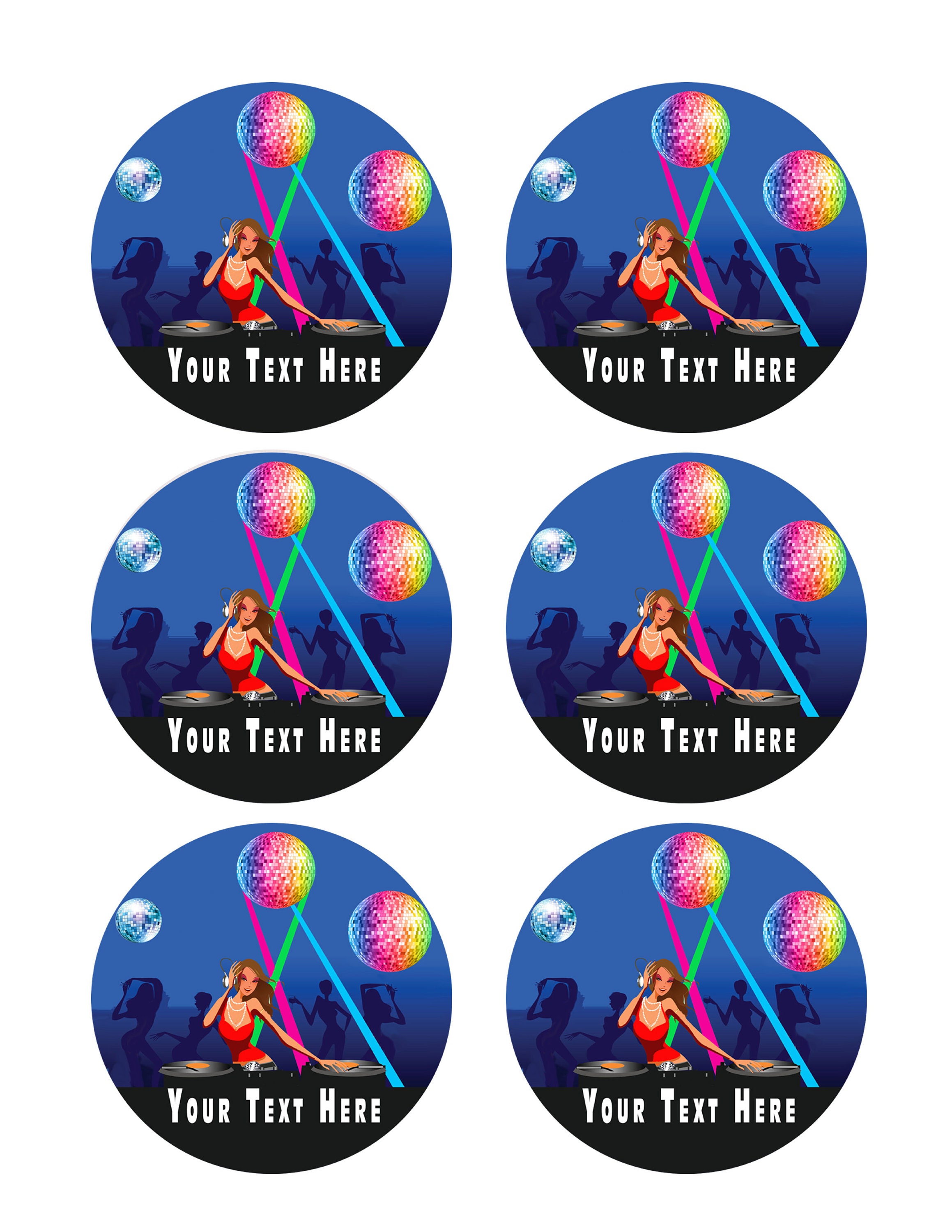 Disco Girl - Edible Cake or Cupcake Topper - Etsy