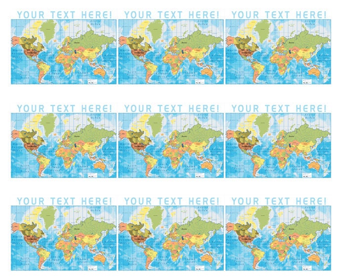 Detailed World Map - Edible Cake or Cupcake Topper - Etsy