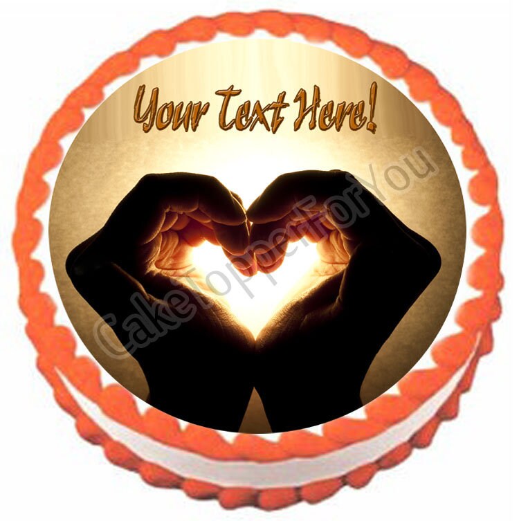 Hands With Heart Image Edible Cake or Cupcake Topper | Etsy