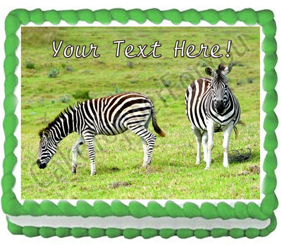 Zebra Edible Cake or Cupcake Topper | Etsy